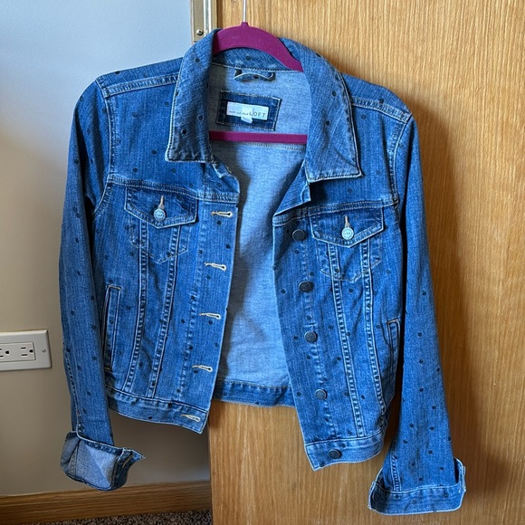 LOFT | Jackets & Coats | Loft Polka Dot Jean Jacket | Poshmark